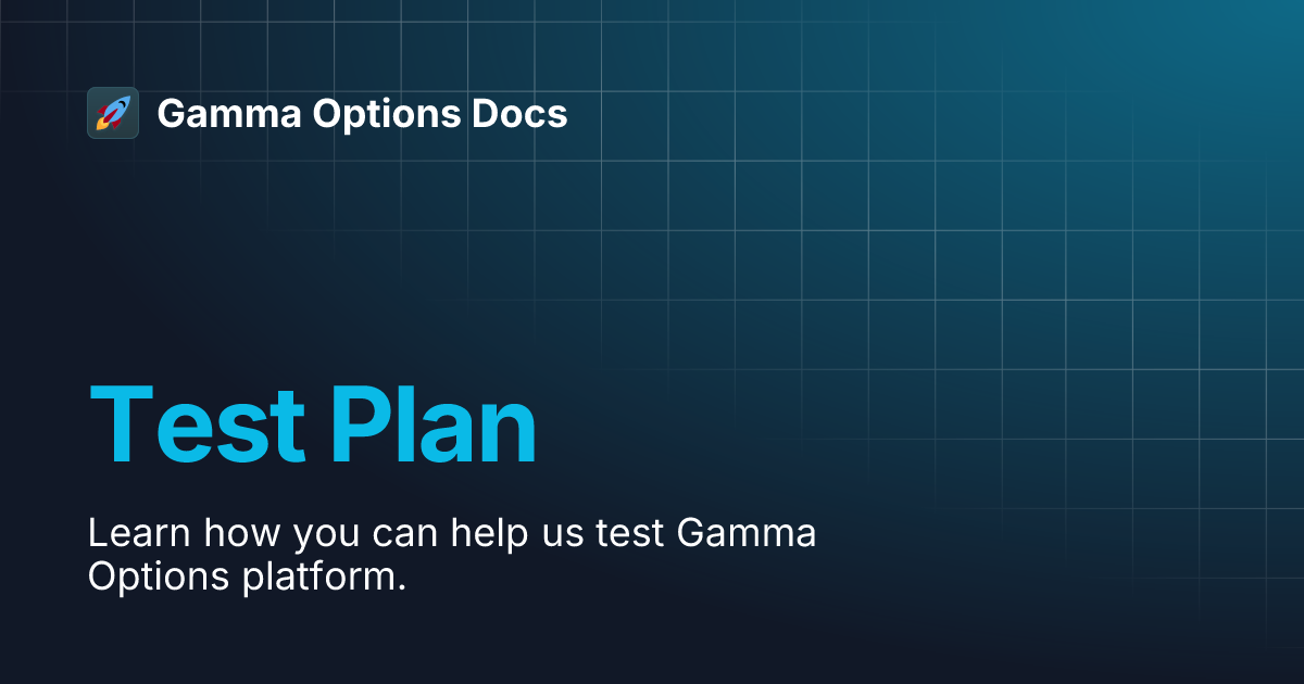 Test Plan | Gamma Options Docs
